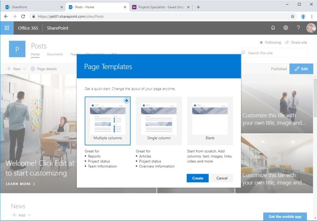SharePoint Modern Pages – Understanding the canvas – Part 1 – JackBinnall